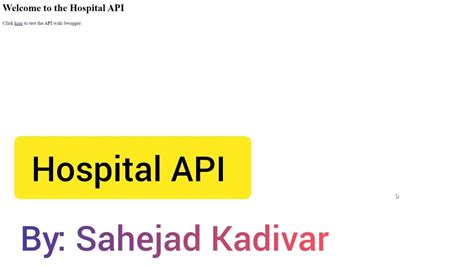 Hospital Api By Sahejad Kadivar Backend For Begineers Rest Api