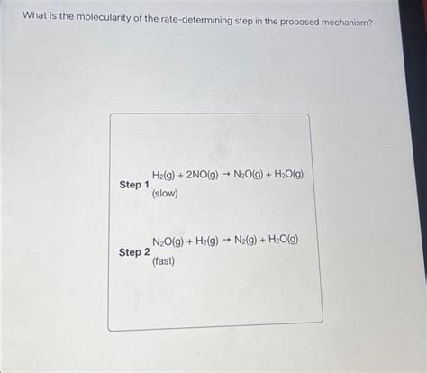 Solved What Is The Molecularity Of The Rate Determining Step