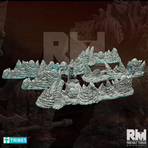 Dnd Low Lava Walls Tabletop Scatter Terrain World Building Battle