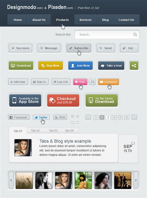 Web Ui Elements Kit Download Free Psd And Html