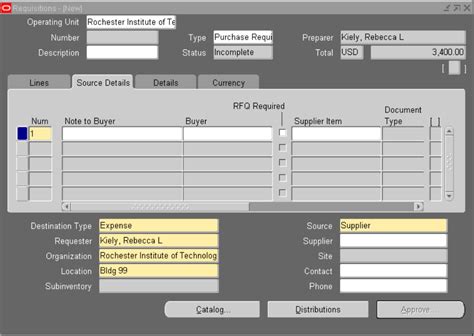 Preparing Requisitions In The Oracle Applications Office Of The Controller RIT
