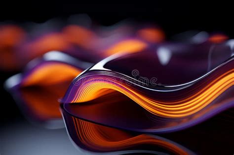 3d Rendering Of An Abstract Wave Pattern On A Black Background Stock