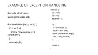 Exception Handling C PPTX