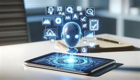 3d Icon As Tablet With Holographic Ai Qa And Quality Control Icons
