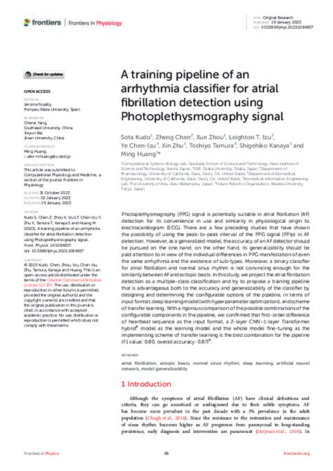 Pdf A Training Pipeline Of An Arrhythmia Classifier For Atrial