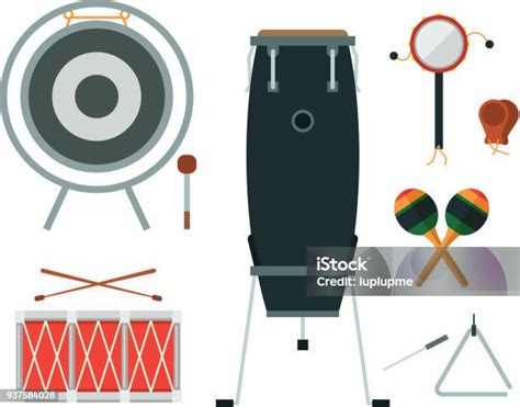 뮤지컬 드럼 나무 리듬 음악 악기 시리즈 타악기 음악가 성능 벡터 일러스트 레이 션 타악기에 대한 스톡 벡터 아트 및 기타 이미지 타악기 Classical