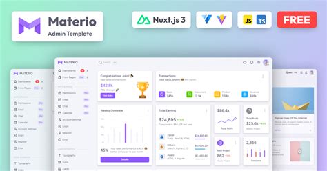Materio Free Vuetify Nuxtjs 3 Admin Template