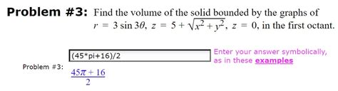 Solved Problem 3 45π162enter Your Answer