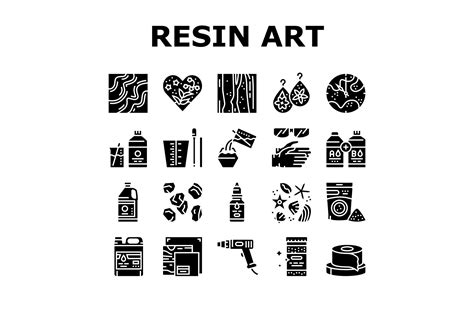 Resin Art Creation Collection Icons Set Graphic By Stockvectorwin · Creative Fabrica