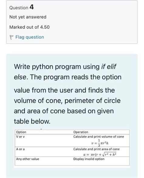 Solved Write Python Program Using If Elif Else The Program