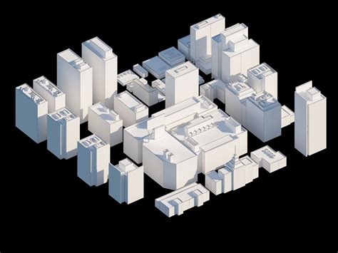 3d model building box building block distribution building turbosquid