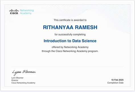 datascience ai learning growth cisconetworkingacademy rithanyaa
