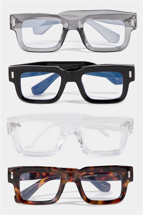 Thick Frame Rectangle Sunglasses Set