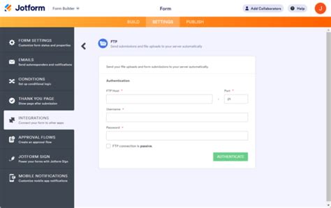 How To Send Submission Data File Upload Via FTP