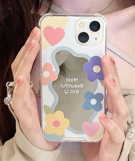 당일출고 플라워 꽃 아이폰 미러케이스 범퍼 거울 핸드폰케이스 봄 생일선물 아이폰 7 8 Se2 Se3 X Xs Xr 11 12 13 미니 14 15 프로 맥스 플러스