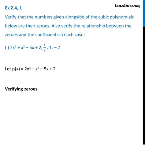 Question 1 I Verify That The Numbers Given Alongside Of