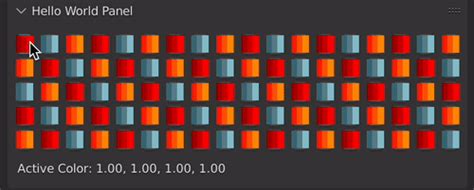 Python Display Preset Rgb Values In A Panel And Call Function When