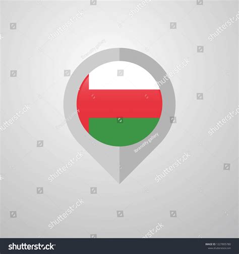 Map Navigation Pointer Oman Flag Design Stock Vector Royalty Free