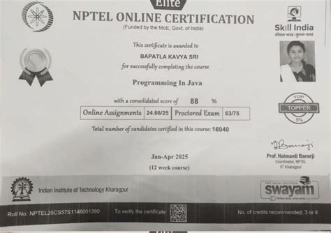 Nptel Skillindia Java Certification Learning Onlineeducation