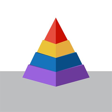 Isometric Pyramid Divided Into 4 Parts Infographic Business Chart