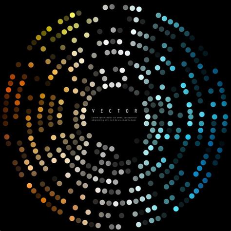 Vector Black Background With Colored Dots Abstract Concentric C Background Vector Disco