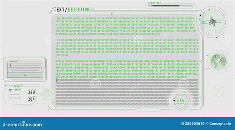 Design Of A Software Interface For Text Decoding Stock Vector