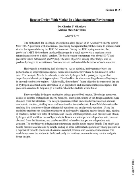 Reactor Design With Matlab Pdf Chemical Reactor Reaction Rate