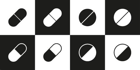 Premium Vector Pills Vector Set Outline And Filled Drug Pills Icon
