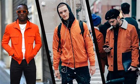 Mens Orange Jackets Sports Master Outfits
