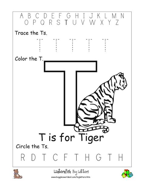 Free Printable Letter T Worksheets Preschool