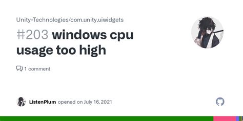 Windows Cpu Usage Too High · Issue 203 · Unity Technologiescomunity
