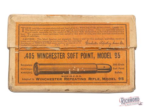 Partial Box Of Winchester 405 Caliber Soft Point Cartridges Richmond