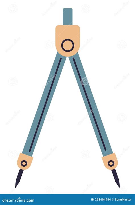 School Supplies Compass For Drawing Fugures Stock Vector
