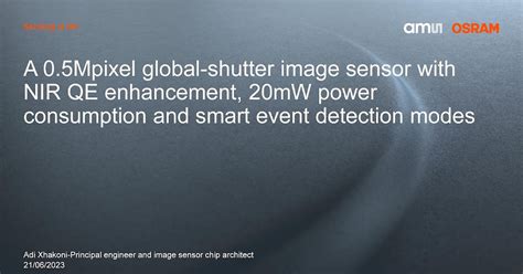 Image Sensors World AMS Low Power Global Shutter Sensor