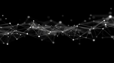 Abstract Network Connections White Dots Lines Stock Illustration