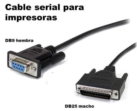 Cable Serie Especial Para Impresoras De Tpv Rs232 Db9 Y Db25