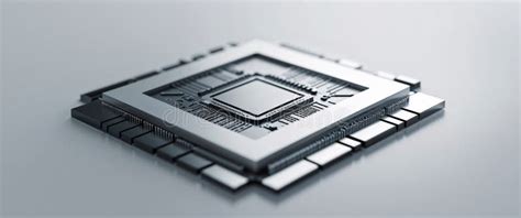 Illuminated Futuristic Microchip With Advanced Circuitry Design Stock Image Image Of