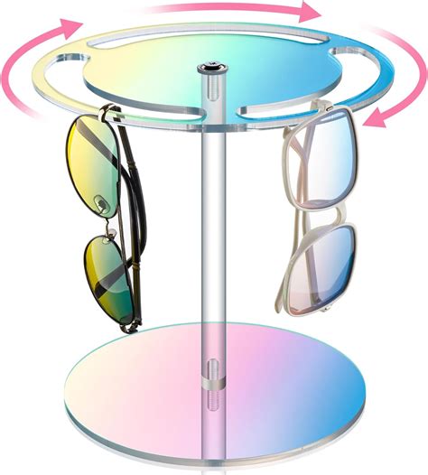 Nihome Iridescent Acrylic Rotating Sunglasses Holder Stand