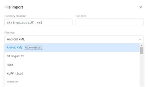 general importing content for localization localazy docs