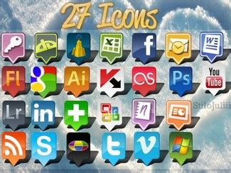 27 Tooltip Shape Social Media Icons Set PNG Free Vector FreeImages