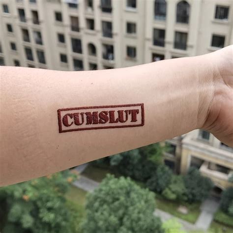 Cumslut Temporary Tattoo Sissy Lux