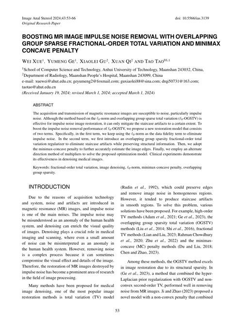 pdf boosting mr image impulse noise removal with overlapping group