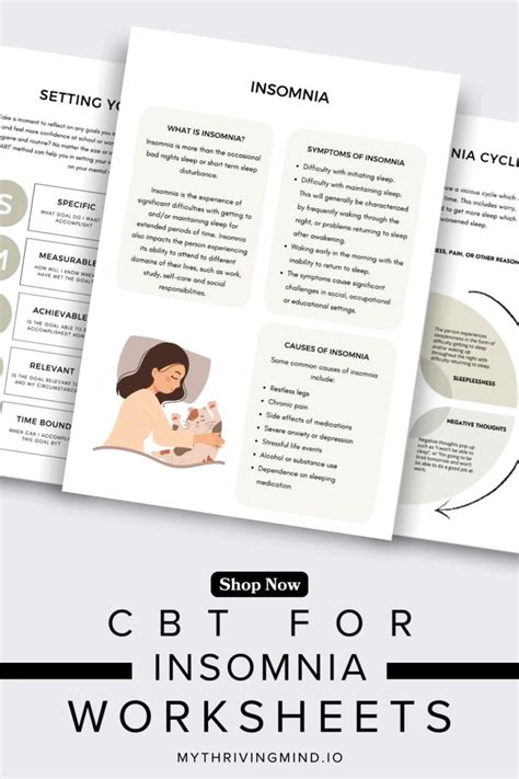 Cbt For Insomnia Worksheets Sleep Therapy Tools Cognitive