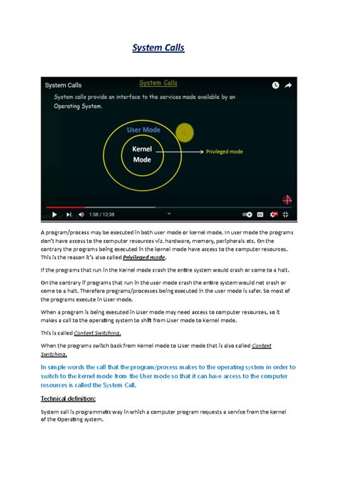 lec 1 system calls system calls a program process may be executed in