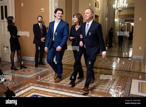 Sen Adam Schiff D Calif Walks With His Wife Eve Schiff And His