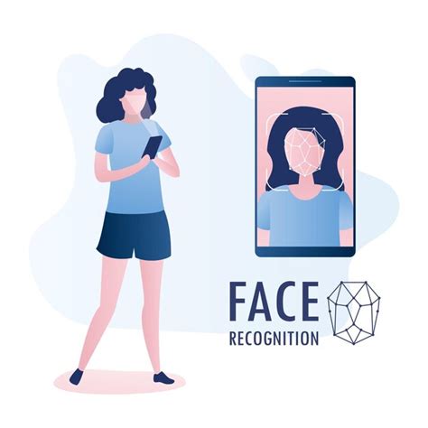 Premium Vector Female With Mobile Phone Face On Smartphone Screen