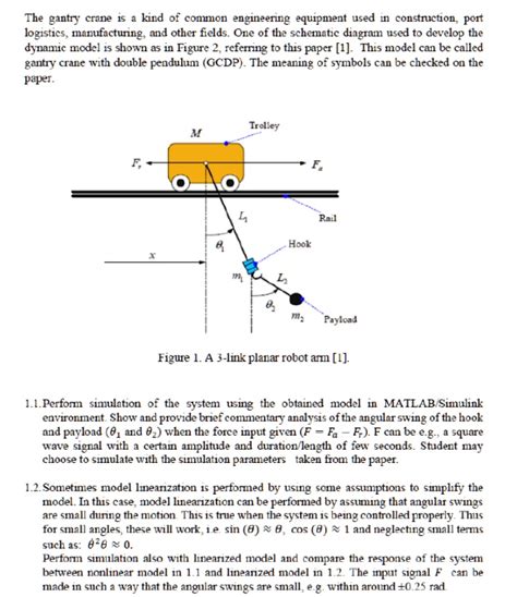 Solved Please Use Matlab To Solve The Gantry Crane Is A Kind Of Common Engineering Equipment