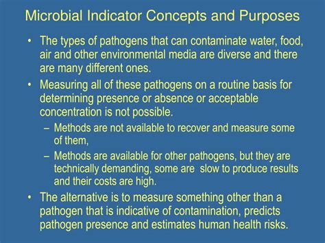 Ppt Microbial Indicator Concepts And Purposes Powerpoint Presentation
