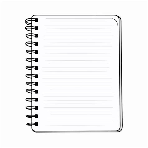 Professional Notebook Outline Vector Illustration On White Background