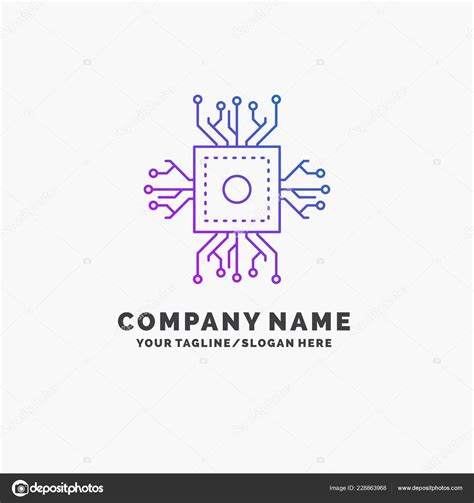 Chip Cpu Microchip Processor Technology Purple Business Logo Template